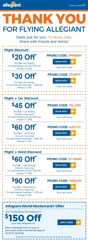 Allegiant Air - Friends & Family Codes | Page 3 | Vegas Message Board