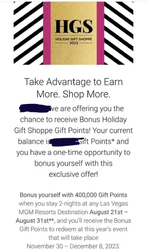 Mgm Holiday Gift Points